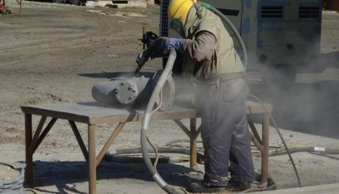 Pekerjaan Blasting Profesional Metode Dry / Vaporblasting